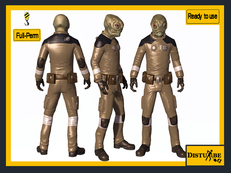 Second Life Marketplace - ::DisturbeD:: Zylar Sci-Fi Alien Worker Character - FULL PERM MESH